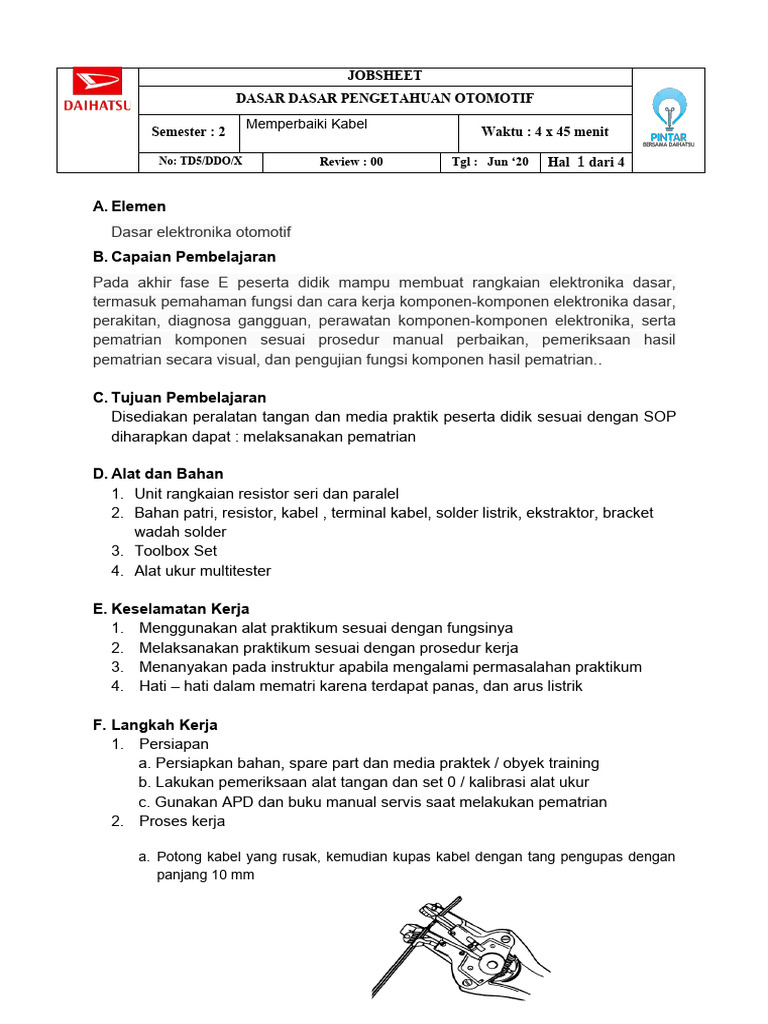 5b. Template Jobsheet Sambung Kabel | PDF