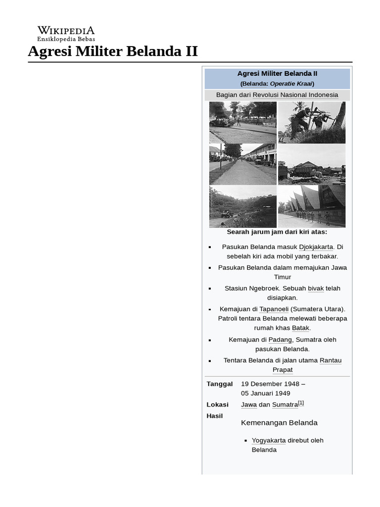 Agresi Militer Belanda II | PDF