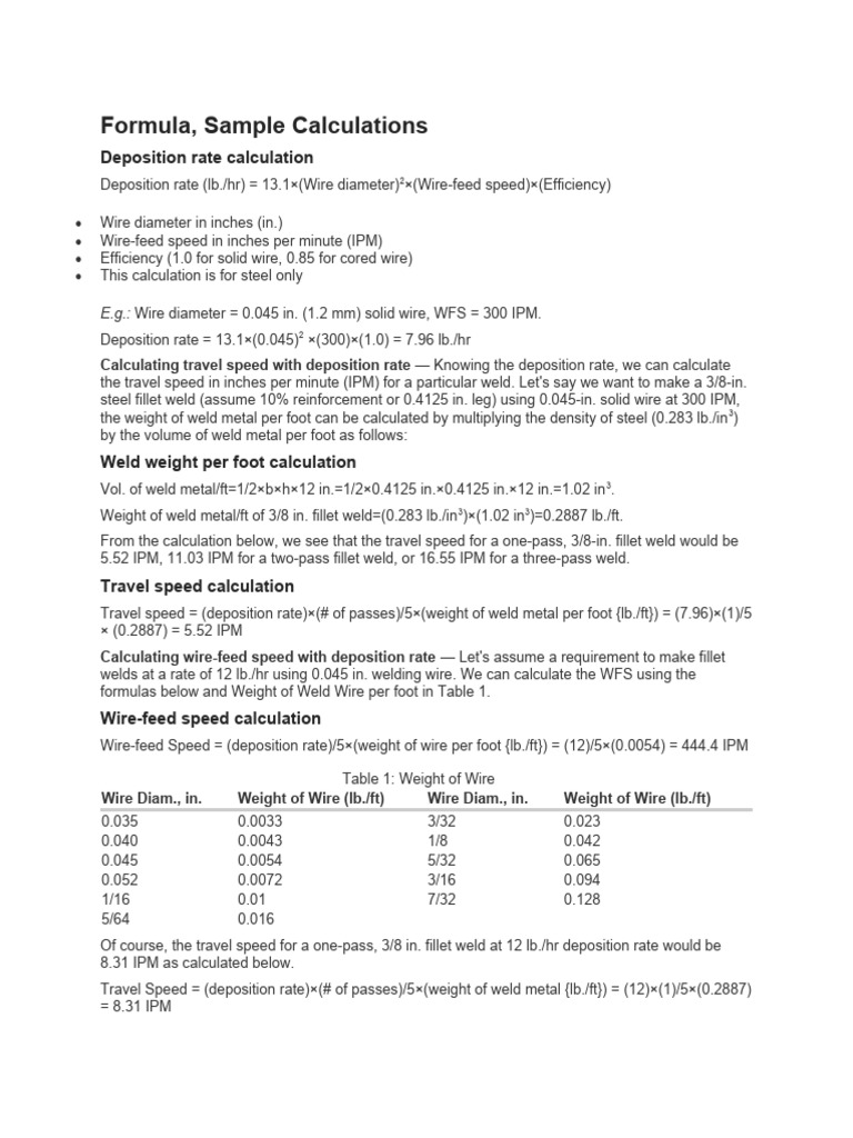 Formulas | PDF | Welding | Construction