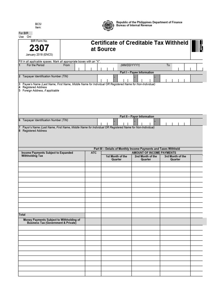2307 Creditable Tax Withheld at Source | PDF | Value Added Tax | Taxes