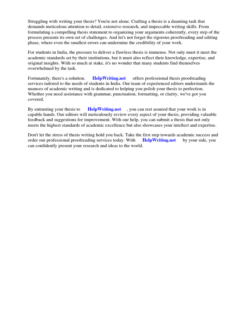 Thesis Proofreading India | PDF | Thesis | Proofreading