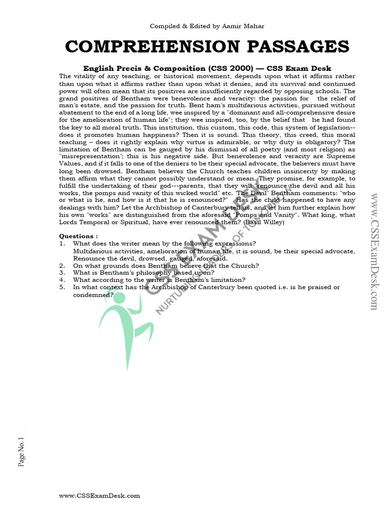 Comprehension Passages (CSS 2001-22) | PDF | Confucianism | Knowledge