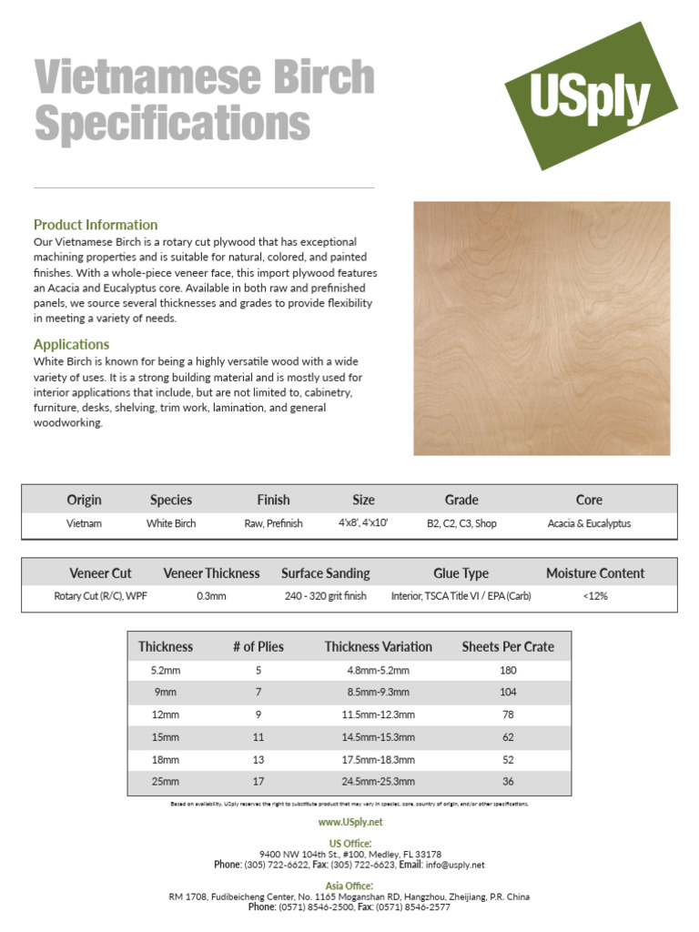 Specification Birch Grade | PDF | Plywood | Cabinetry