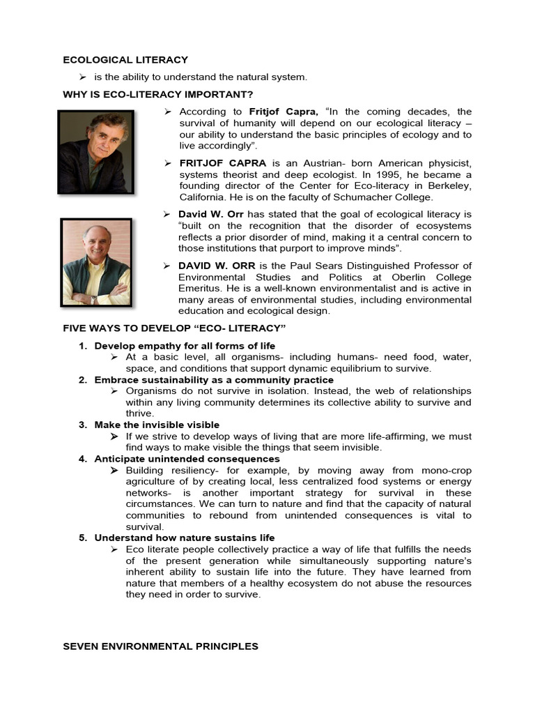 Eco Literacy | PDF | Ecology | Life