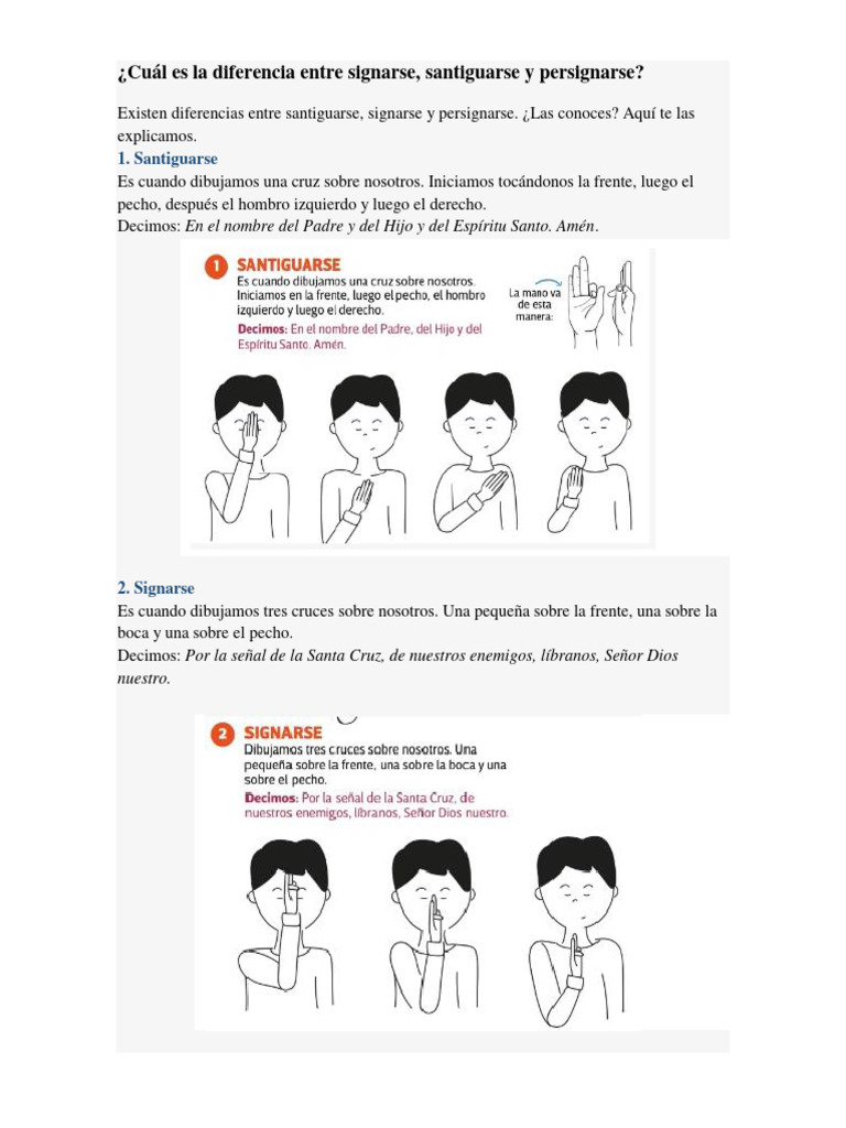 Diferencias entre signarse y santiguarse | PDF | Religión y ...