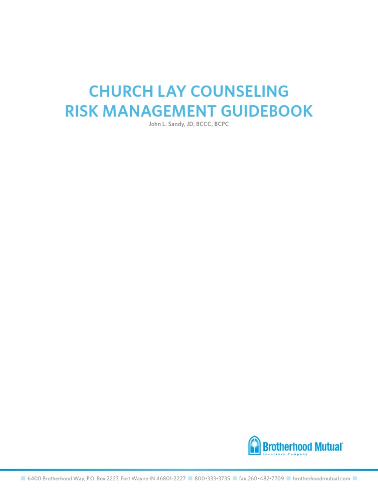 Church Lay Counseling Risk Management Guidebook: John L. Sandy, JD ...
