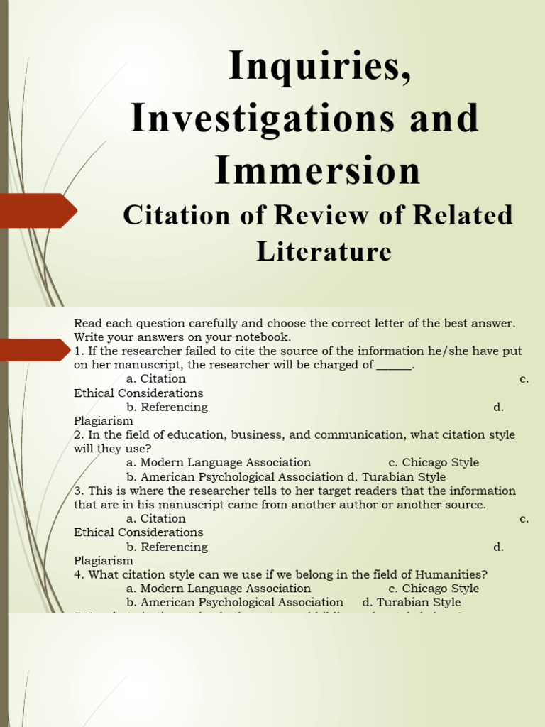 Citation Guidelines for RRL in APA | PDF | Citation | Apa Style