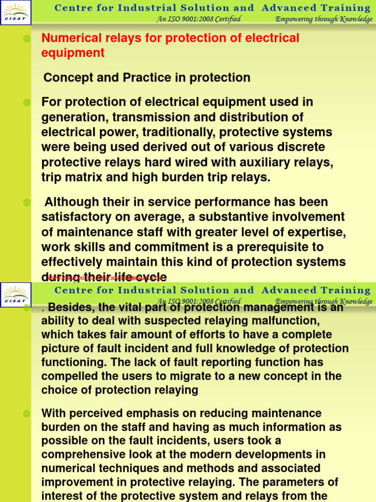 PPT3 Numerical Relays Abhay C | PDF | Analog To Digital Converter | Relay