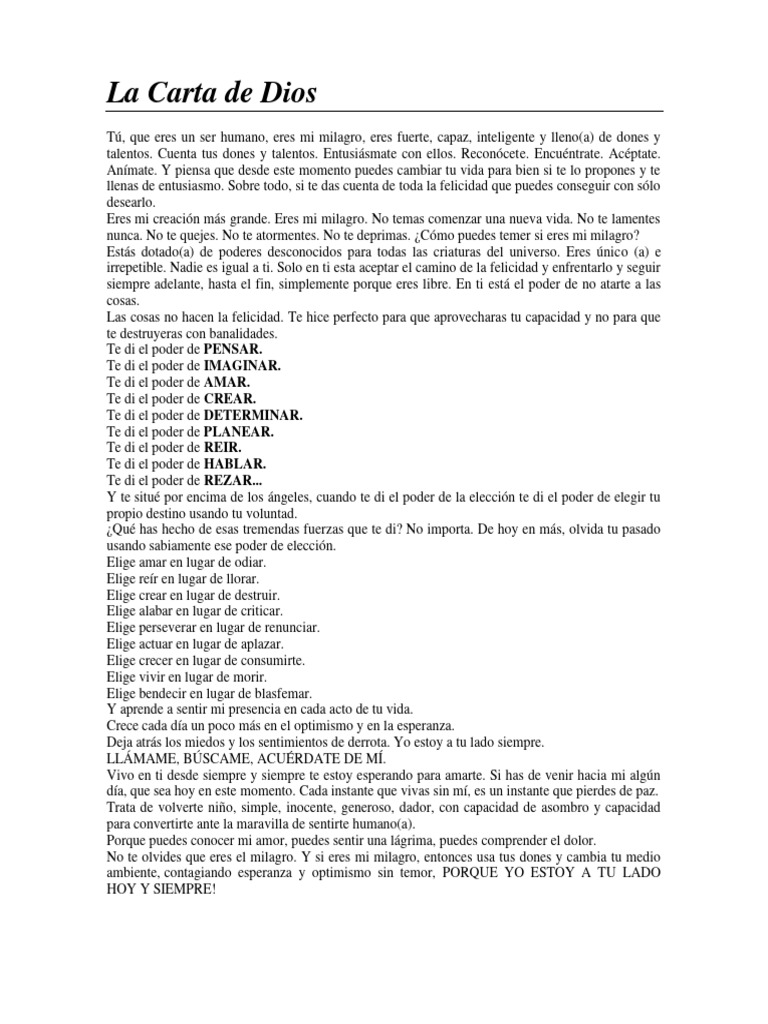 La Carta de Dios | PDF