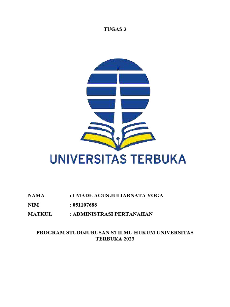 TUGAS 3 Administrasi Pertanahan | PDF | Hukum