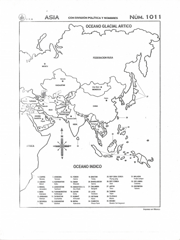 Mapa Asia CON NOMBRES | PDF