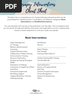 Therapeutic Intervention Cheat Sheet | PDF | Dialectical Behavior ...