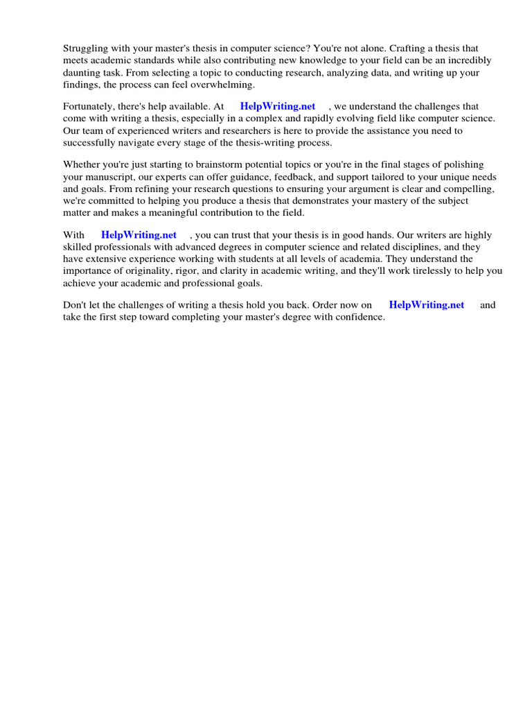 Masters Computer Science Thesis Topics | PDF | Thesis | Science