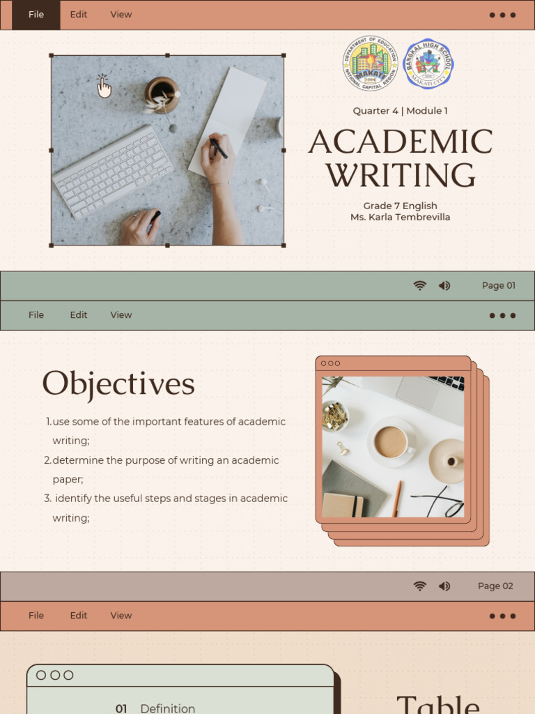 Eng7 QTR4 Module1 Academic Writing | PDF | Information | Writing