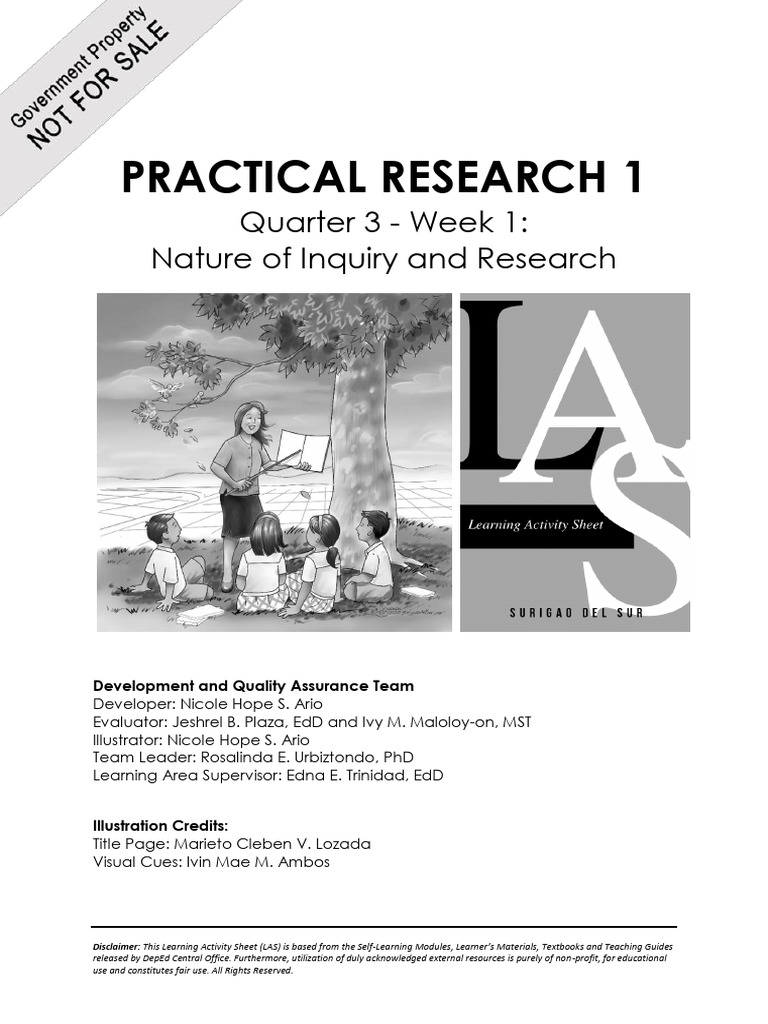 Practical-Research1 Q3 Week1 | PDF | Inquiry Based Learning | Methodology