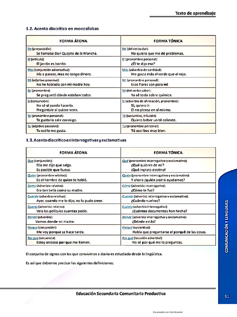 El Acento Diacritico en Monosilabas | PDF