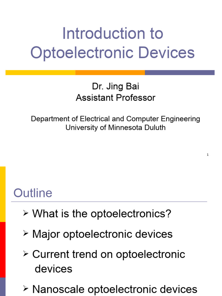 INtro Optoelectronics JBai Nov02 2010 | PDF | Laser Diode | Light Emitting Diode