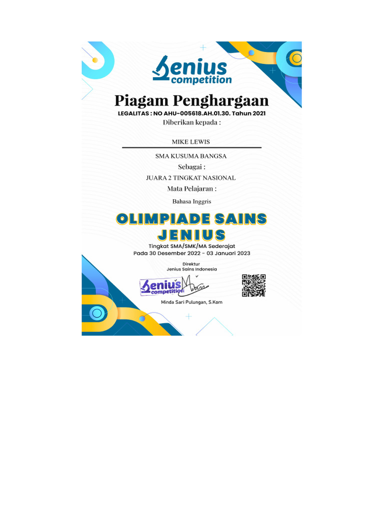 Sertifikat OSJ | PDF