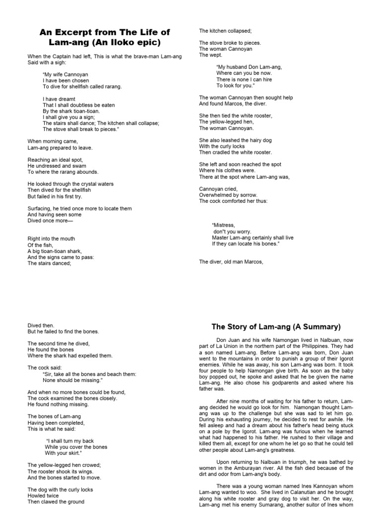 EXCERPT-Biag-ni-Lam-ang | PDF