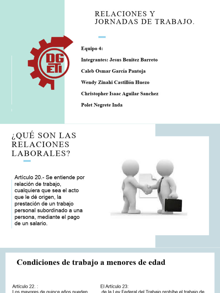 Relaciones y jornadas de trabajo | PDF | Derecho laboral | Salario