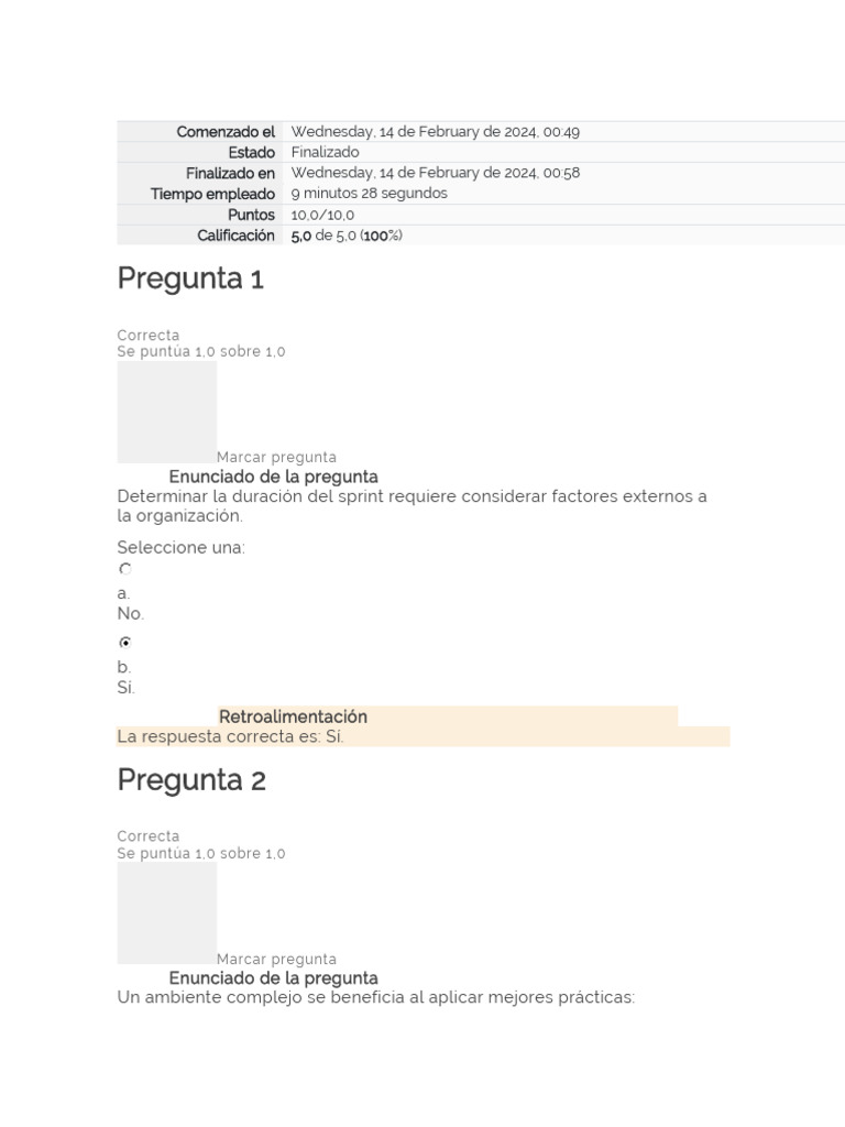 Examen Modulo 2 Agil Managment | PDF