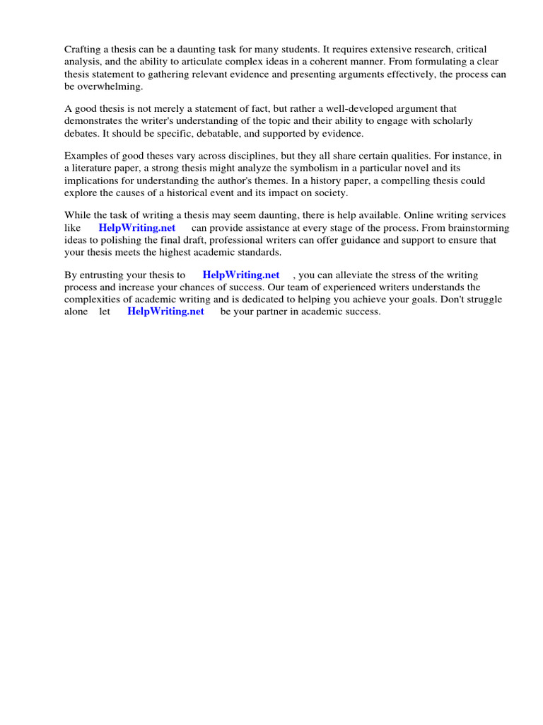What Is A Thesis Examples of A Good Thesis | PDF | Essays | Thesis