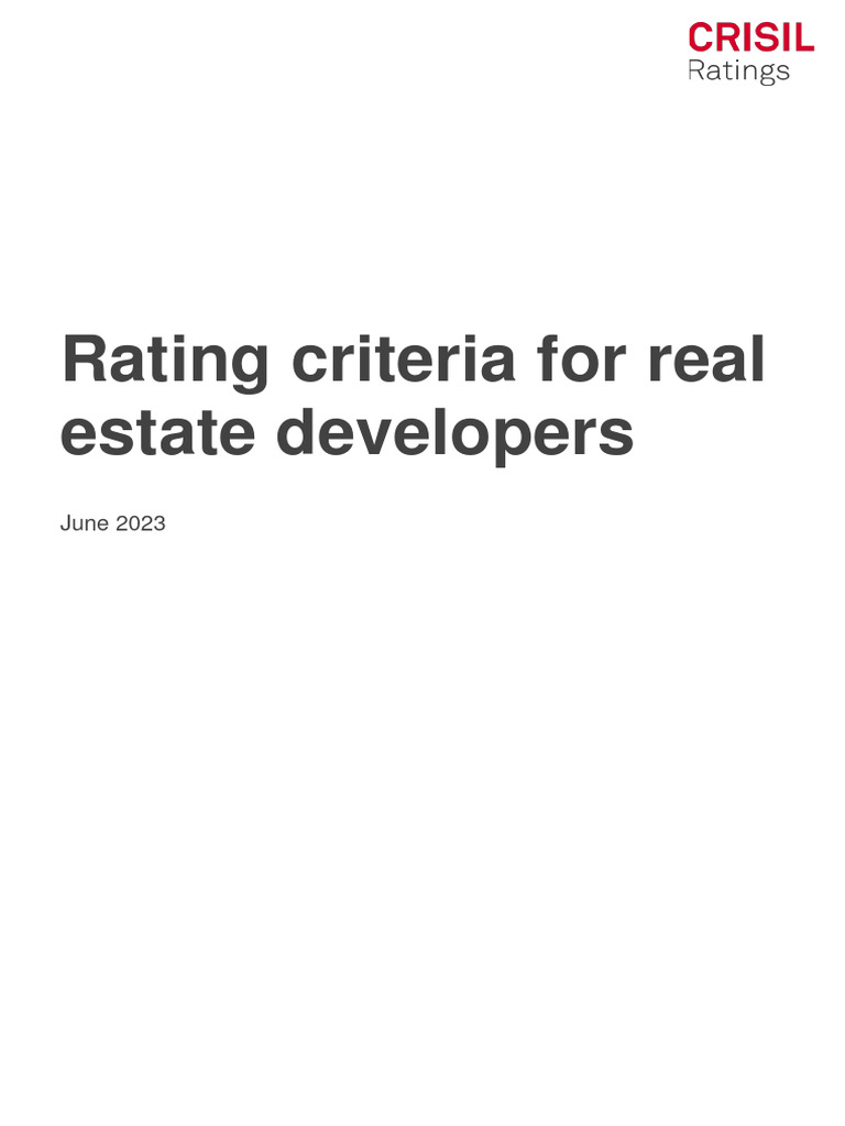 CRISILs Rating Criteria For Real Estate Developers | PDF | Debt | Economies