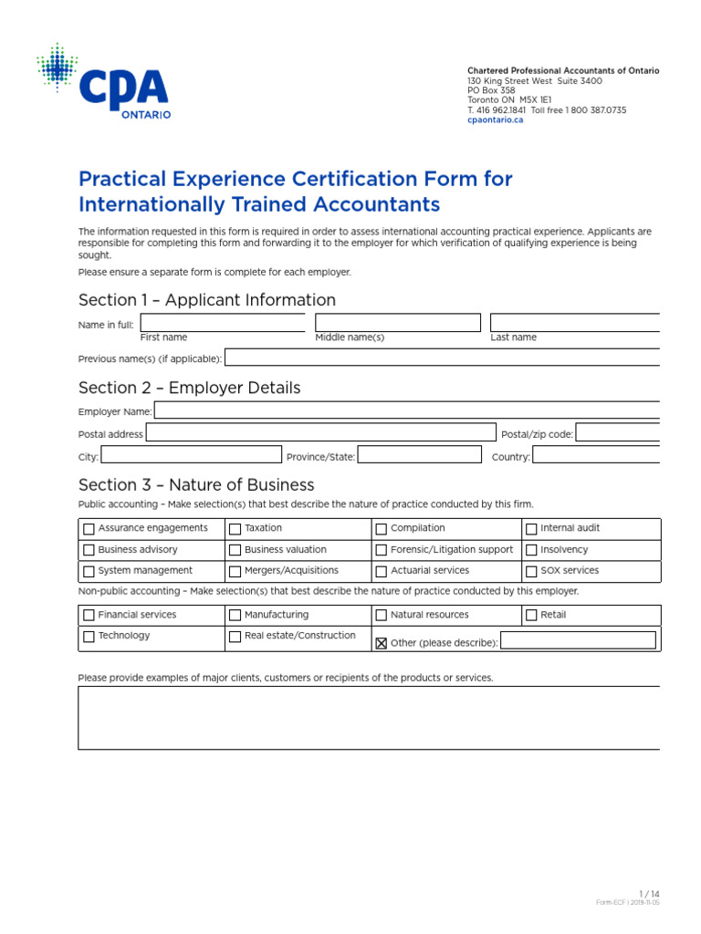 Practical Experience Certificate Form Ita | PDF | Audit | Valuation ...
