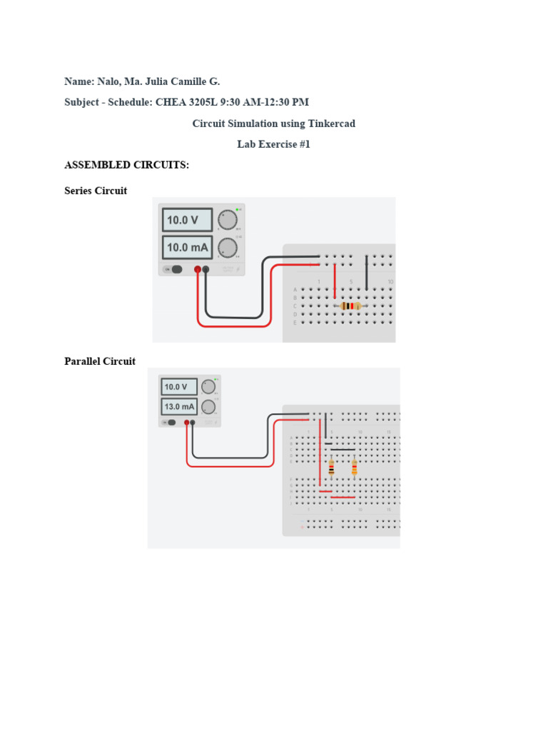 CHEA 3205L 1.1 Lab Exercise #1 Report | PDF | Science & Mathematics