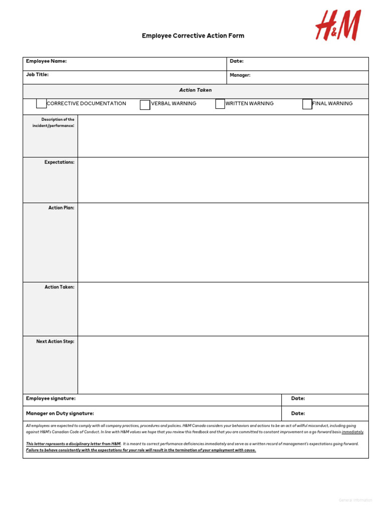 Employee Documentation Form (ENG) | PDF | Employment | Disciplines