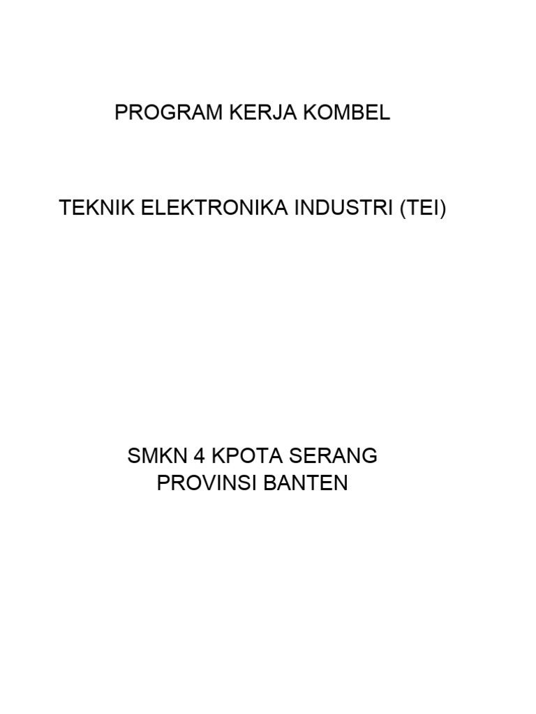 Program Kerja Kombel Tei | PDF
