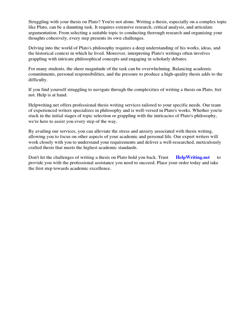 Plato Thesis Topics | PDF | Plato | Knowledge