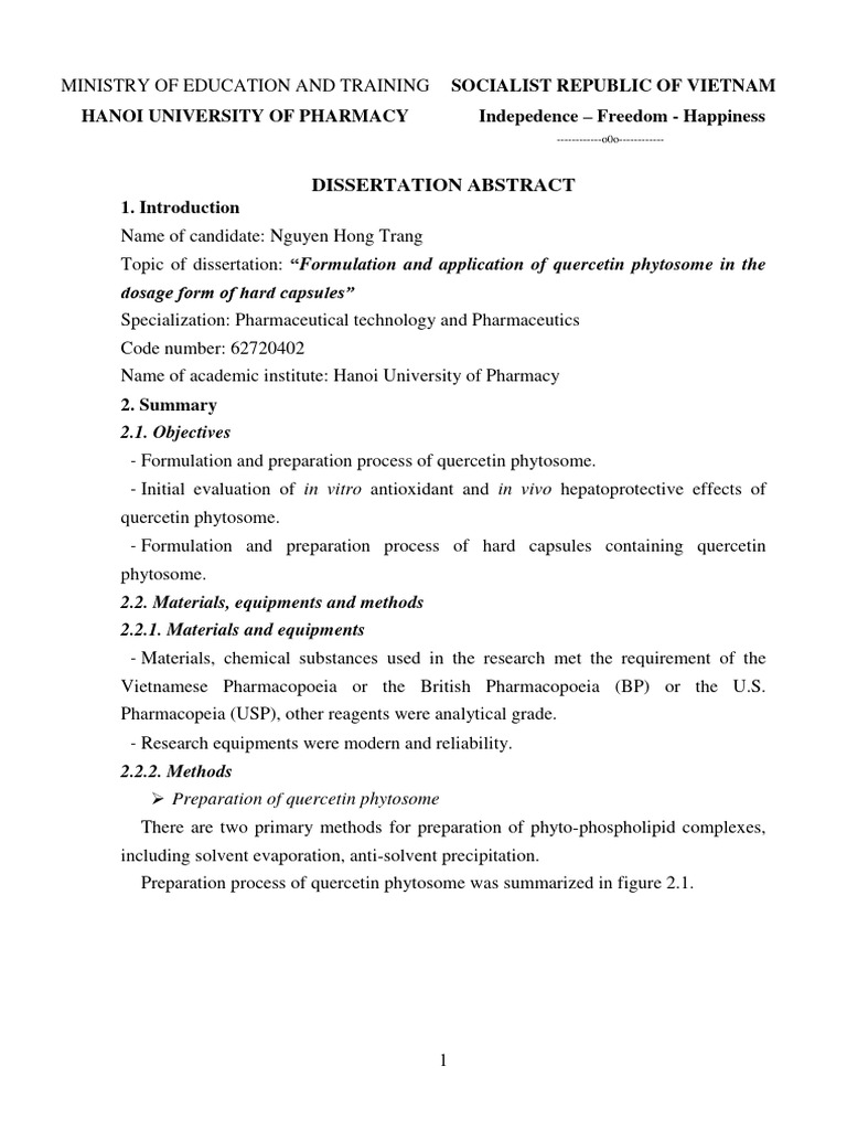 Brief Informations of PHD Dissertation | PDF | Solubility | High Performance Liquid Chromatography