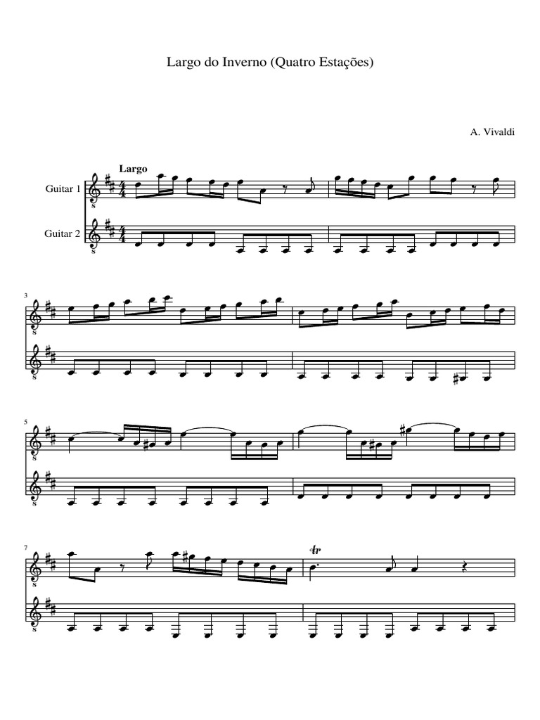 Vivaldi's Largo from Winter Sheet Music | PDF