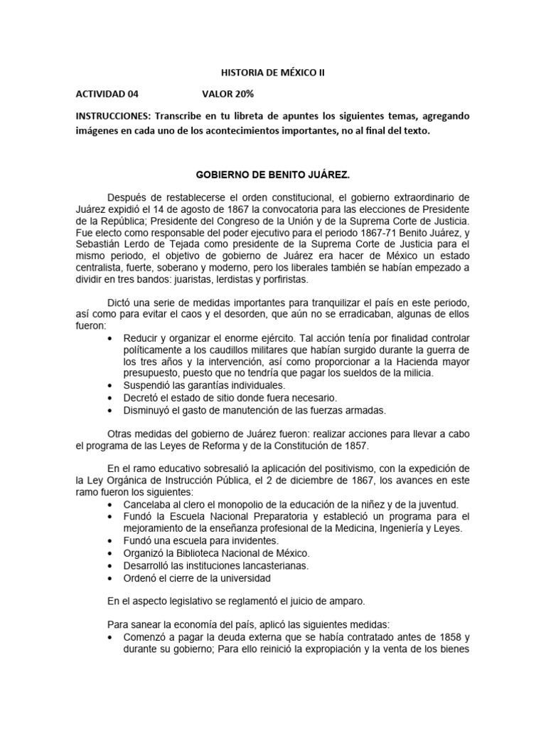Act-04-Hist-Mex Ii-24-A | PDF | Gobierno | México