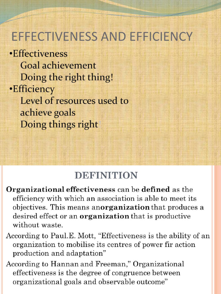 Understanding Organizational Effectiveness | PDF | Goal | Employment