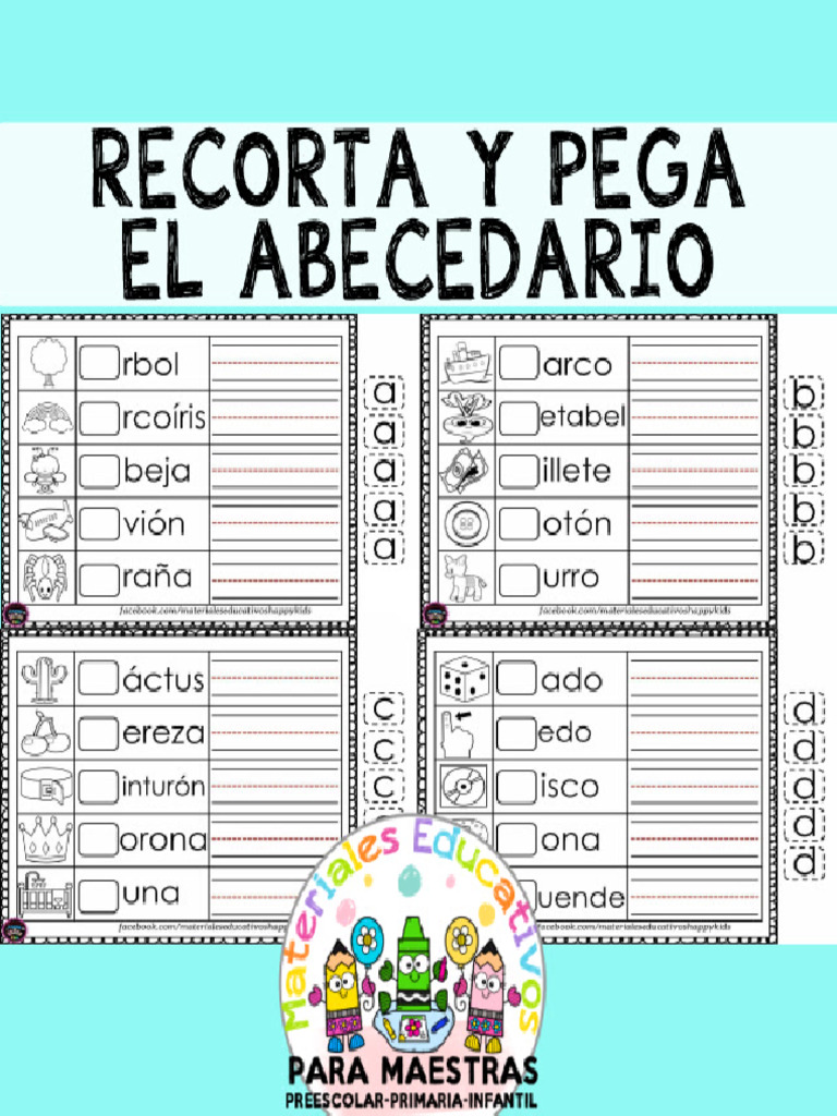 Recorta y Pega El Abecedario Por Materiales Educativos Maestras | PDF