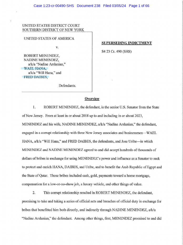 Usa V Menendez 2nd Superseding Indictment | PDF | Technology ...