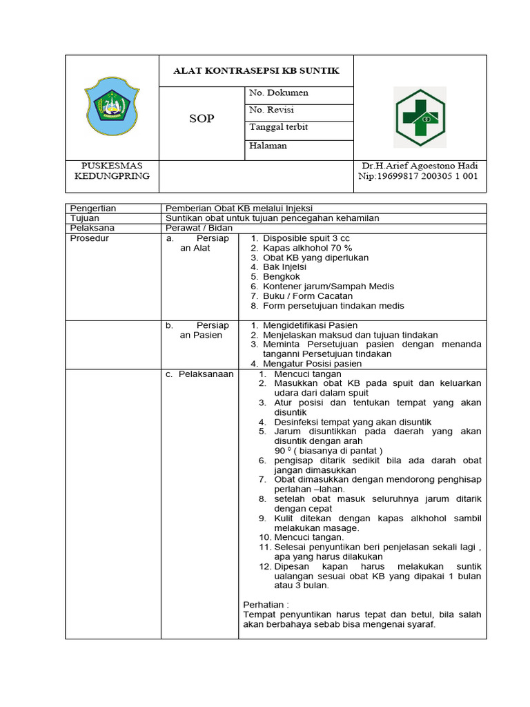 Protap Injeksi KB | PDF