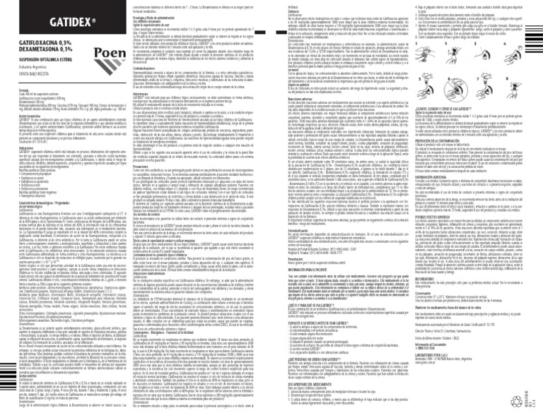 Prosp-Gatidex | PDF | Corticosteroides | Medicamentos con receta