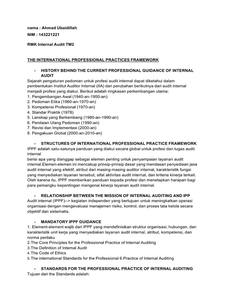 RMK Internal Audit TM 2 | PDF | Bisnis