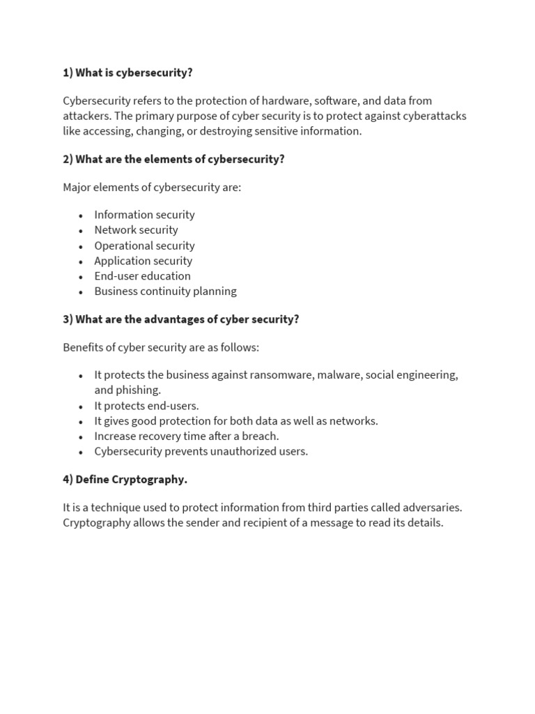 Cyber Security Pdf Security Computer Security
