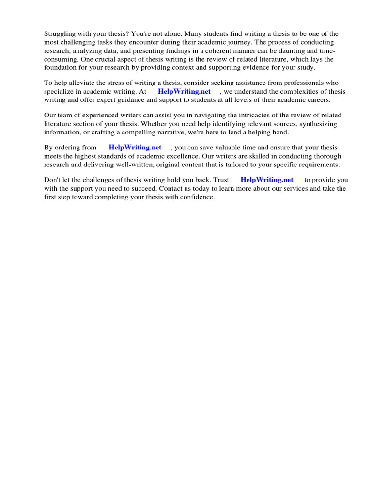 Review of Related Literature Thesis Samples | Download Free PDF | Thesis | Apa Style