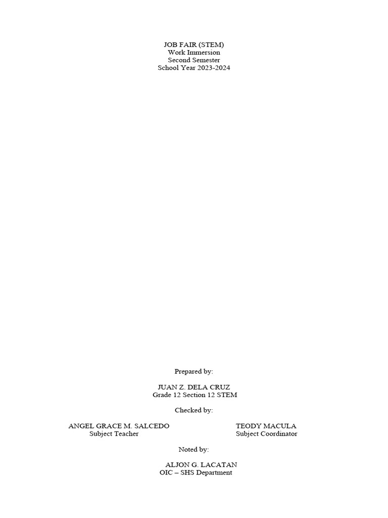 NARRATIVE REPORT TEMPLATE - JOB FAIR | PDF