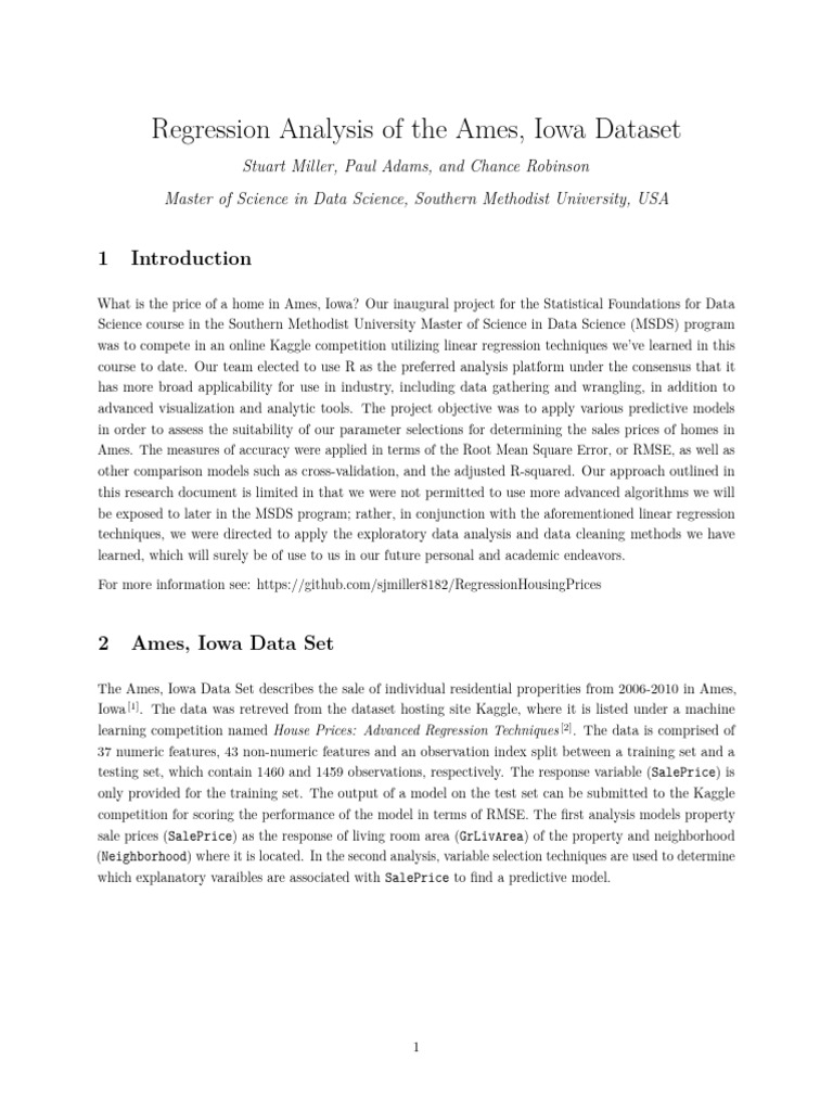 House Price Regression Analysis | PDF | Regression Analysis | Errors And Residuals