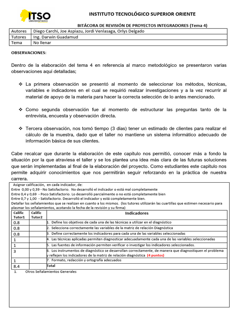 Bitácora PI ORLYS DELGADO (Tema 4) | PDF