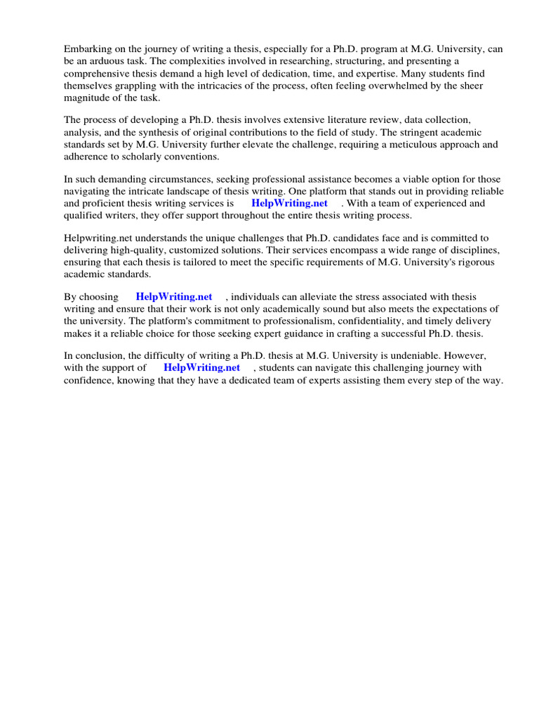 M.g.university PHD Thesis Online | PDF | Thesis | Doctor Of Philosophy