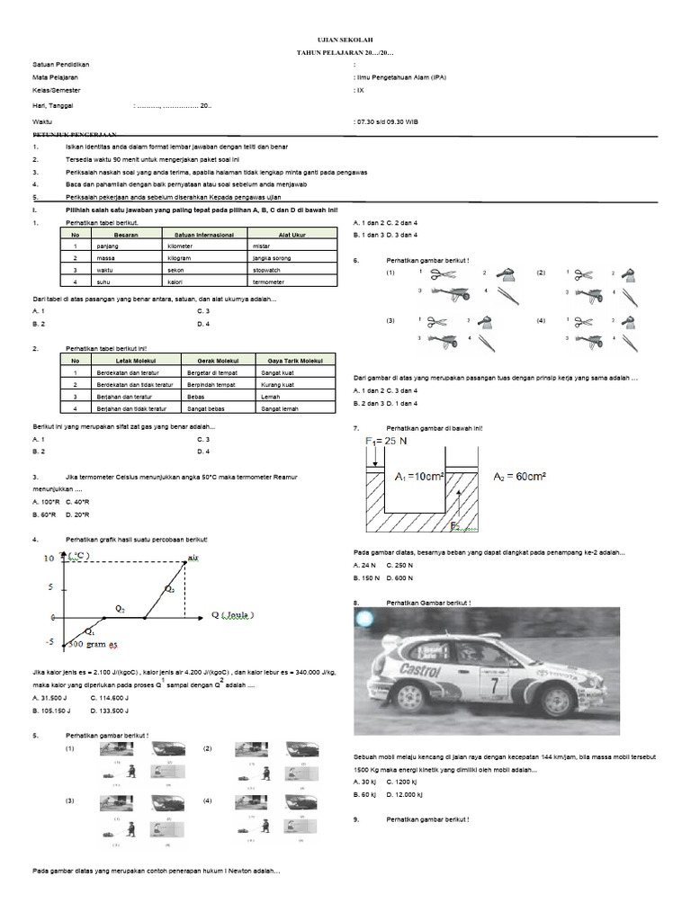 Soal US IPA Kelas 9 SMP | PDF