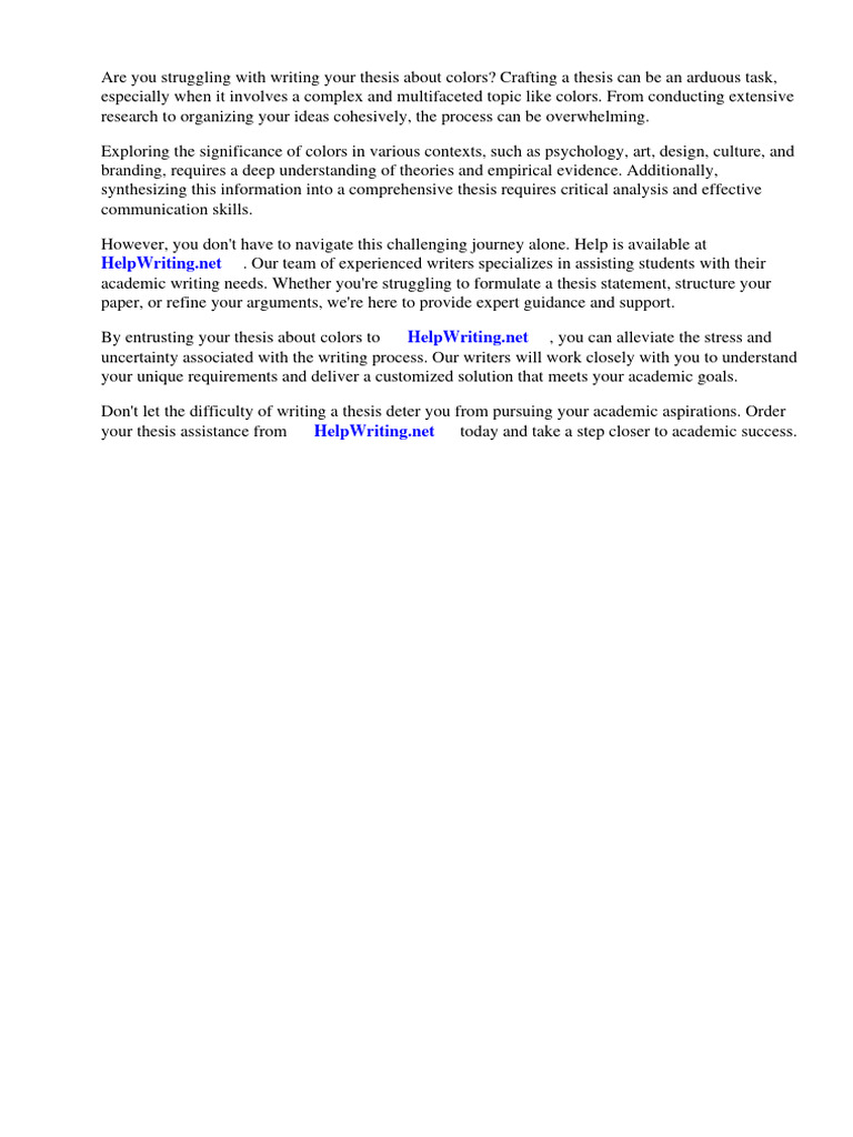 Thesis About Colors | PDF | Color | Artistic Techniques