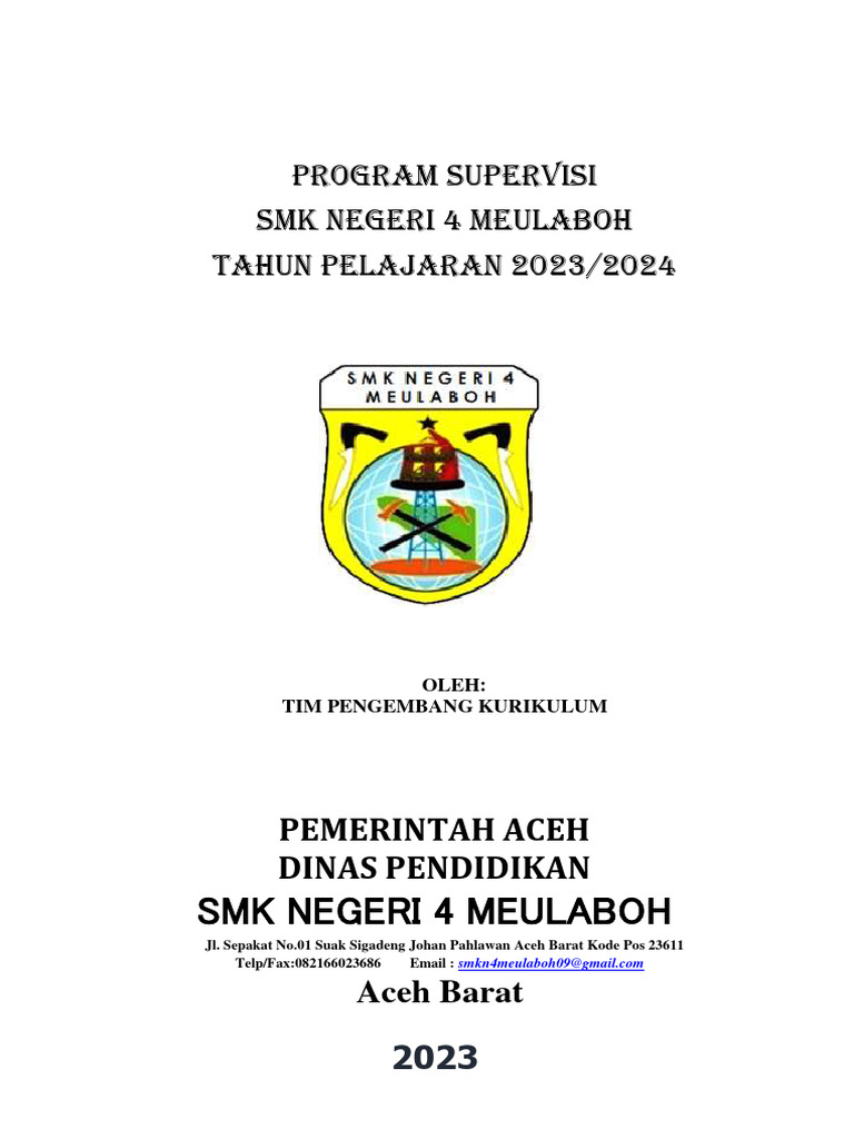Program-Supervisi Dan Jadwal Supervisi - SMK Negeri 4 Meulaboh | PDF | Karier & Perkembangan ...